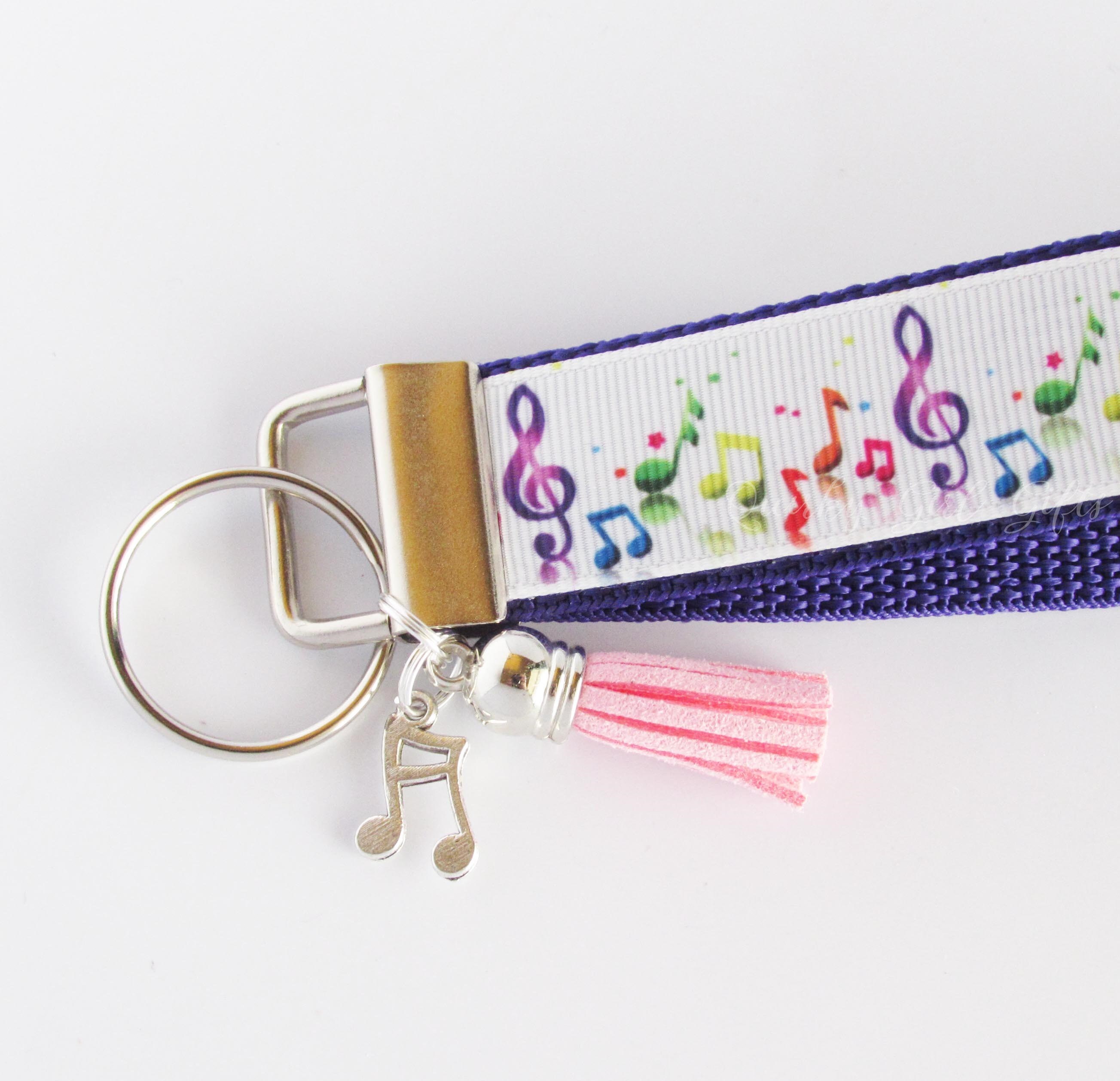 Music Note Key Fob Music Note Keychain Treble Clef And | Etsy