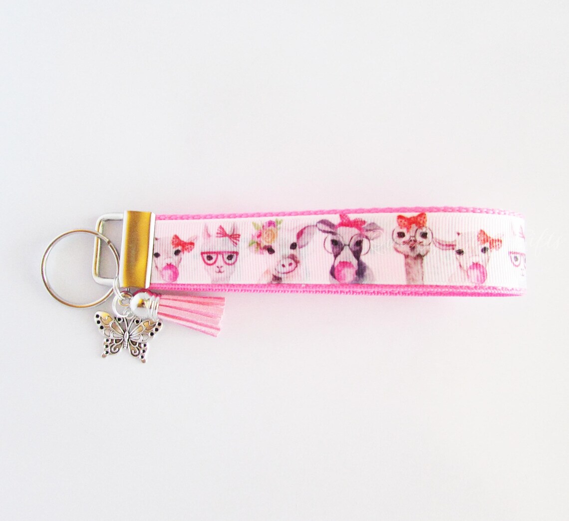 Quirky Animal Key Fob - Lamb, Llama, Pig, Cow, Emu Key Fob - Animal ...