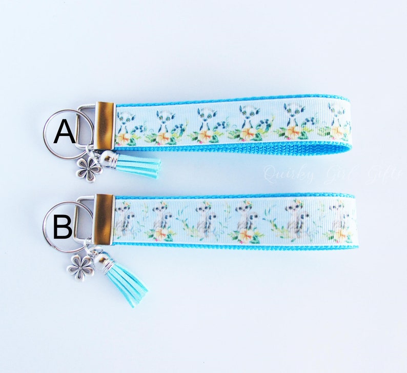 Lemur Key Fob - Meerkat Key Fob - Animal Wristlet - Exotic Animal Key ...