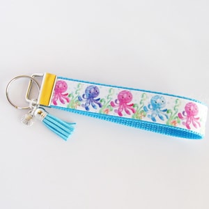 Octopus Key Fob - Octopus Wristlet - Ocean Life Key Fob - Sea Life Key ...