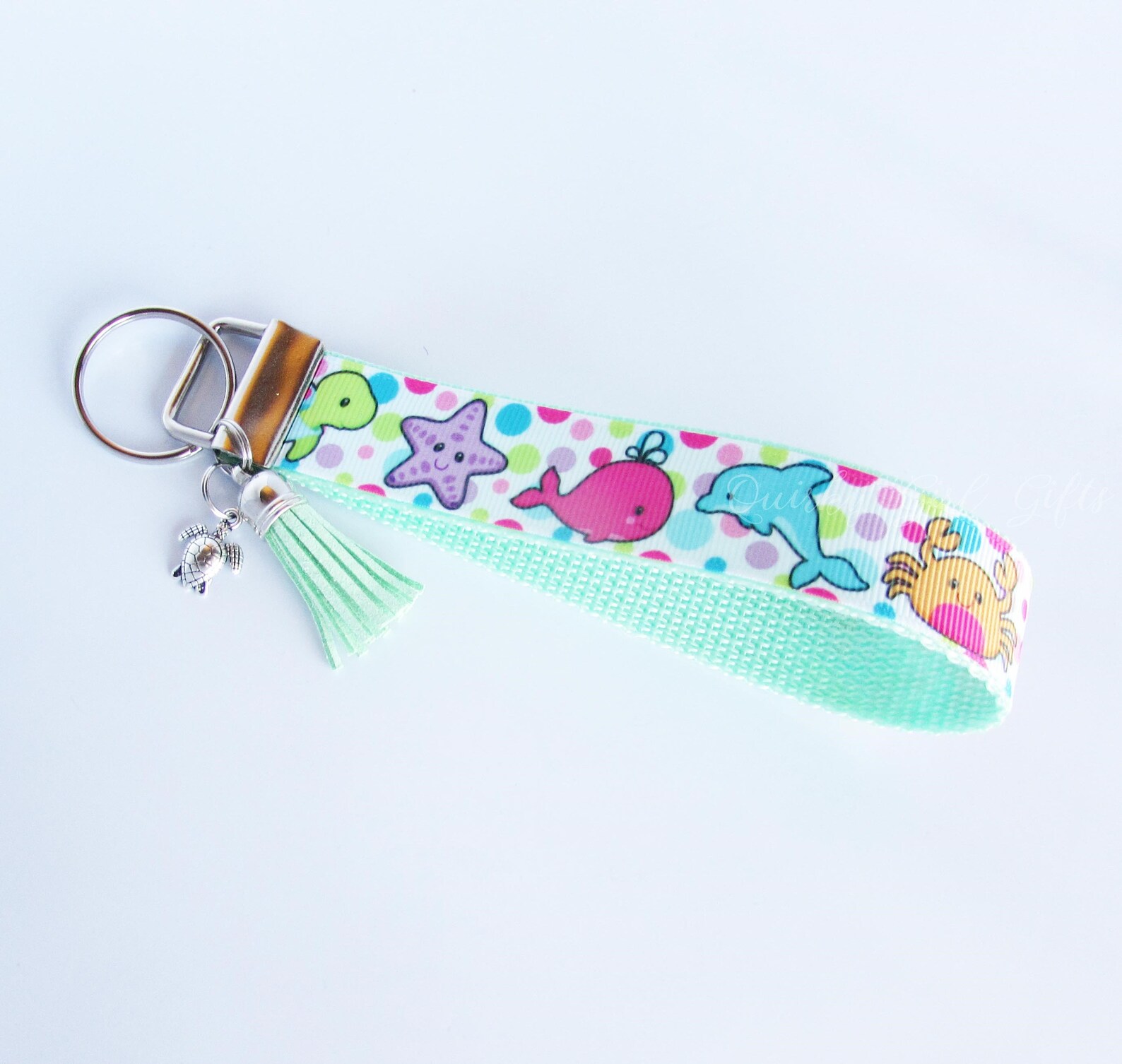Sea Life Key Fob Sea Life Keychain Wristlet Sea Turtle Key - Etsy