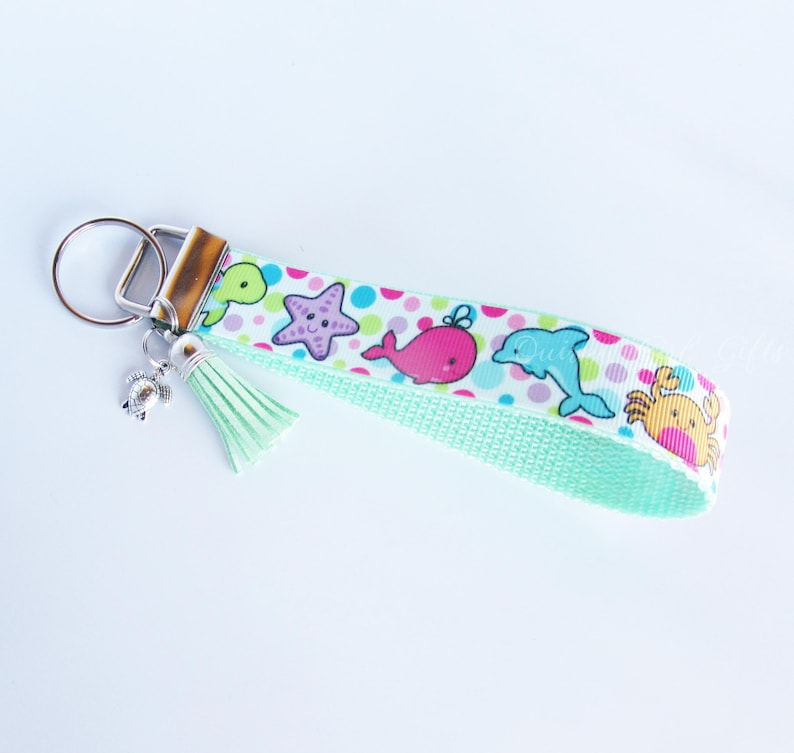 Sea Life Key Fob Sea Life Keychain Wristlet Sea Turtle Key - Etsy