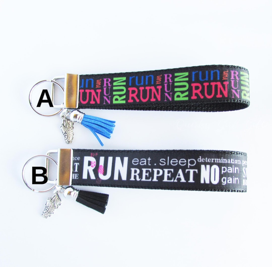 Runner Key Fob - Running Keychain - Marathon Runner Gift - Running ...