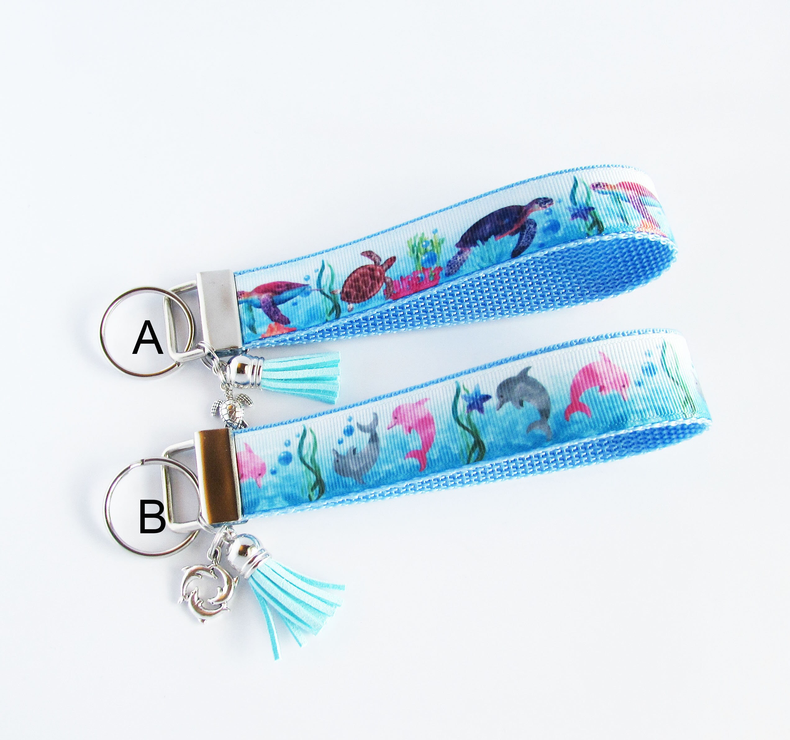 Sea Life Key Fob Sea Life Keychain Sea Turtle Key Fob | Etsy