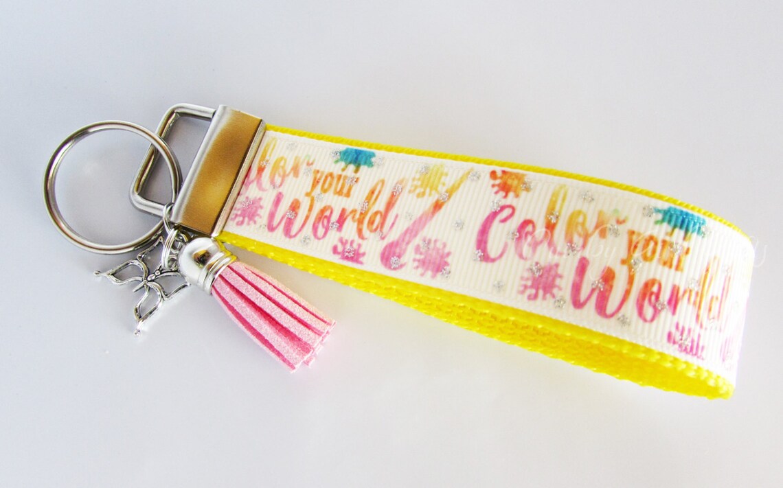 Color Your World Key Fob Inspirational Key Fob Paint Brush - Etsy
