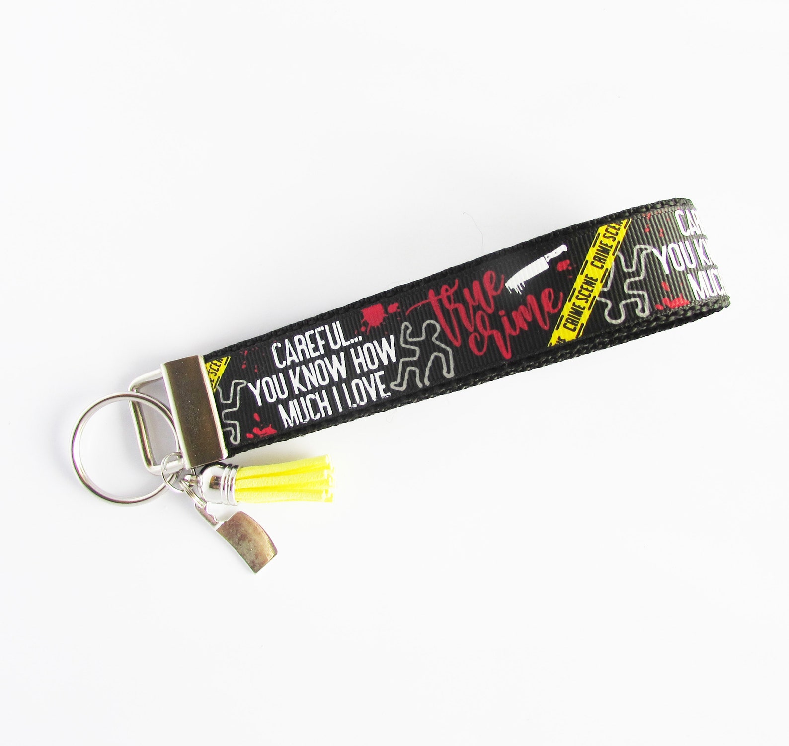 I Love True Crime Key Fob True Crime Keychain Crime Scene - Etsy