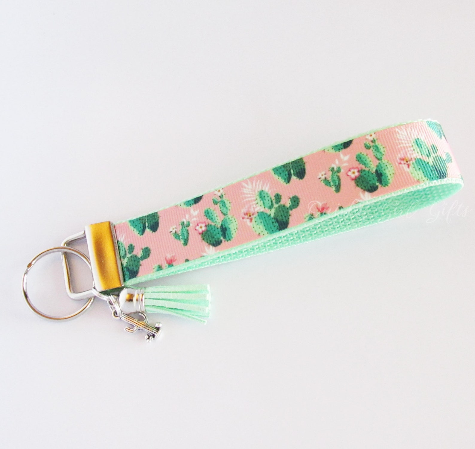 Cactus Key Fob Succulent Key Fob Cactus Keychain Cactus Wristlet ...
