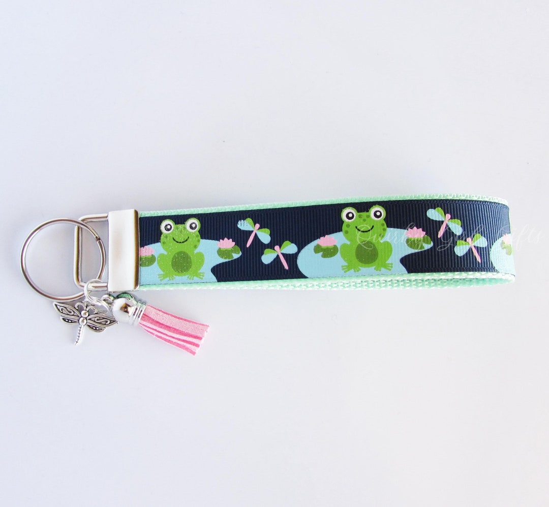 Frog Key Fob - Frog Keychain - Frog and Dragonfly Key Fob Gifts Under ...