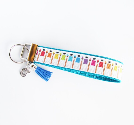 Artist Key Fob Art Supply Keychain Paint & Brush Key Fob | Etsy