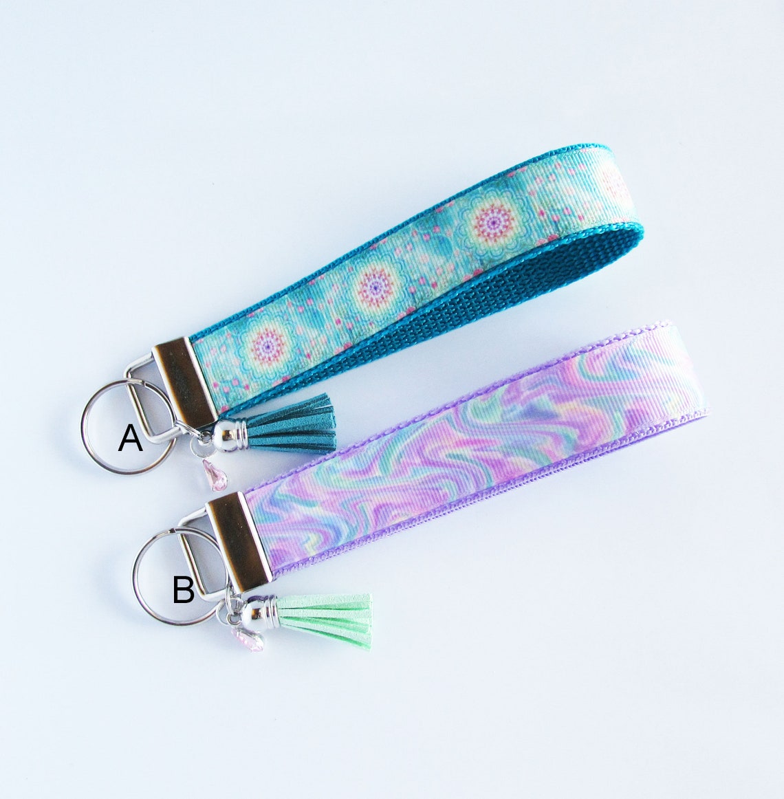 Choose Mandala Key Fob or Pastel Swirl Key Fob Bohemian - Etsy