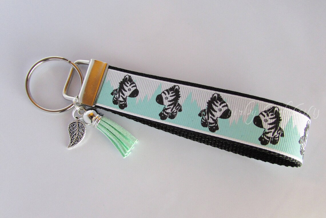 Zebra Key Fob Zebra Keychain Animal Key Fob Safari | Etsy