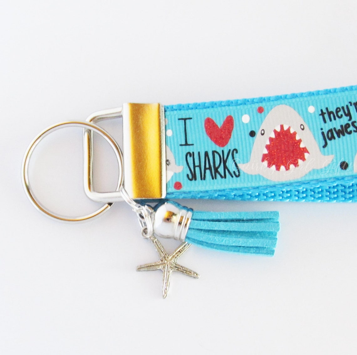 Shark Key Fob Shark Wristlet Shark Keychain Sea Life Key - Etsy