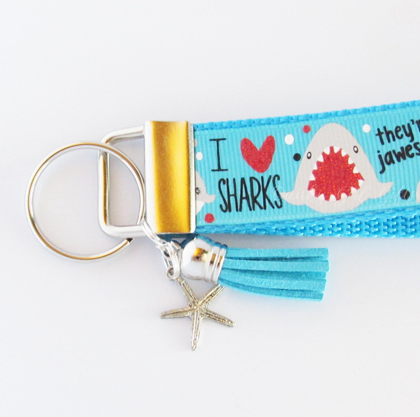 Shark Key Fob Shark Wristlet Shark Keychain Sea Life Key - Etsy