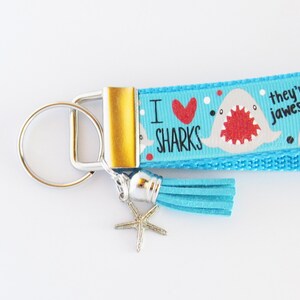 Shark Key Fob - Shark Wristlet - Shark Keychain - Sea Life Key Fob ...