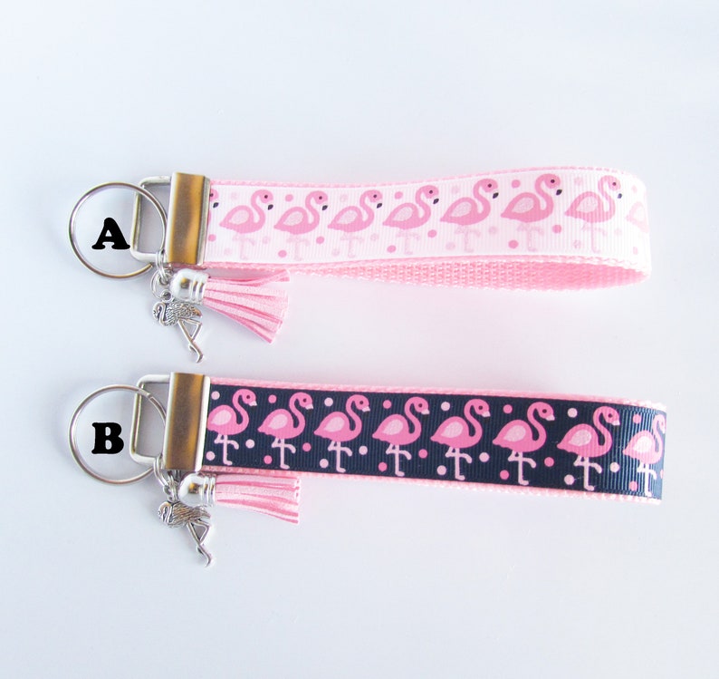 Flamingo Key Fob Flamingo Keychain Pink Flamingo Wristlet - Etsy