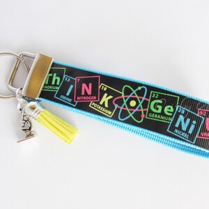 Nerdy Science Think Genius Key Fob - Geek Keychain - Periodic Table Key ...