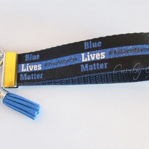 Blue Lives Matter Key Fob Police Officer Key Chain Officer Support ...