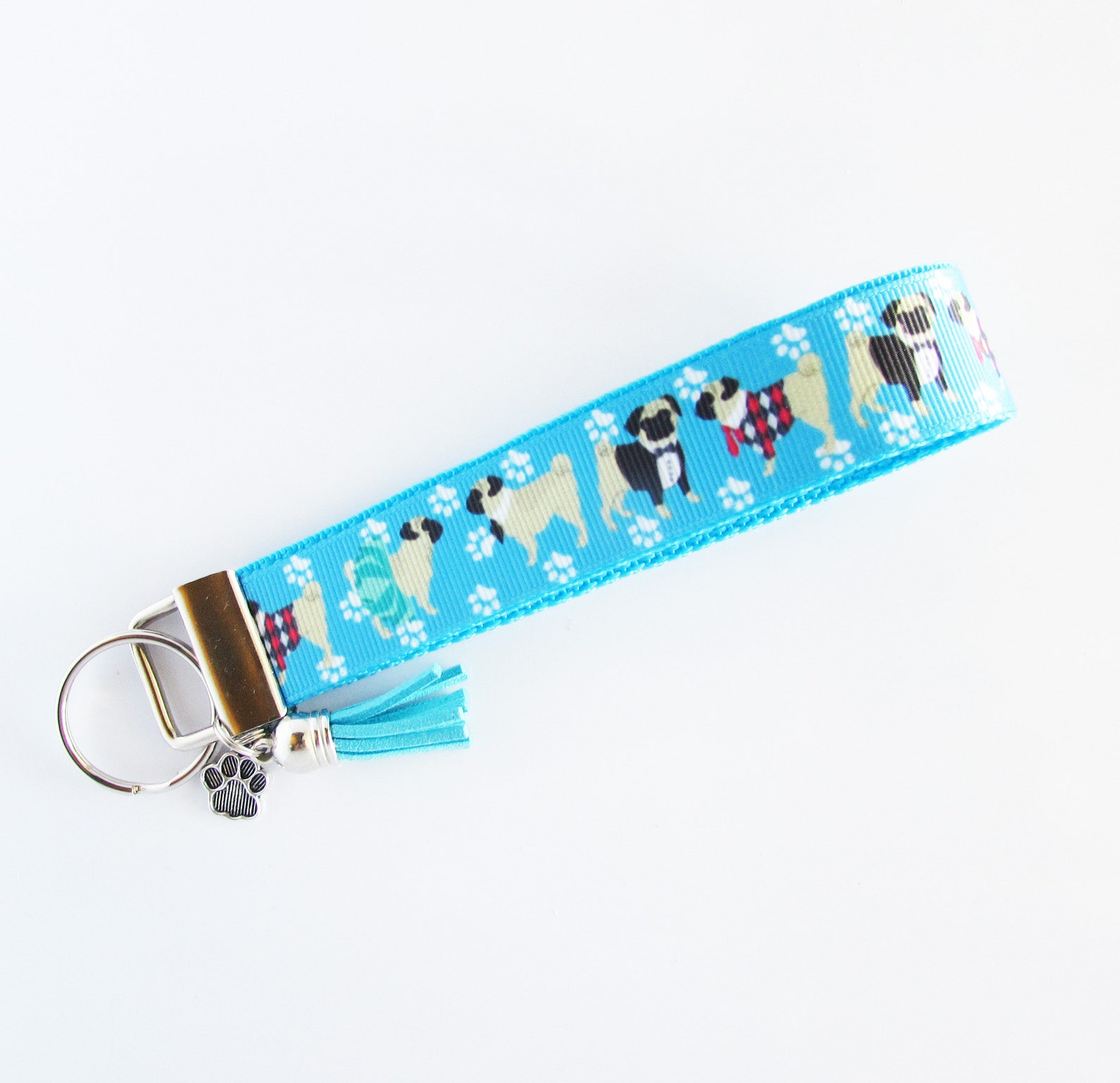 Pug Key Fob - Pug Keychain - Dog Key Fob - Puppy Keychain - Pug Lover ...