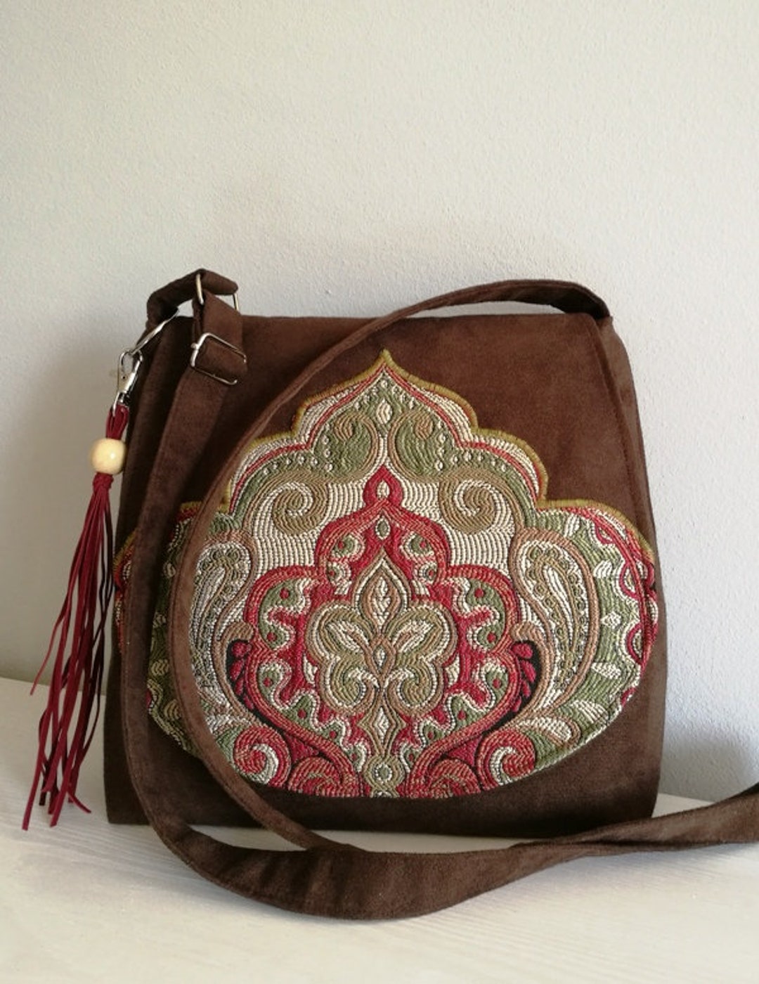 Brown Oriental Bag Brown Messenger Bag Boho Messenger Bag Sling ...