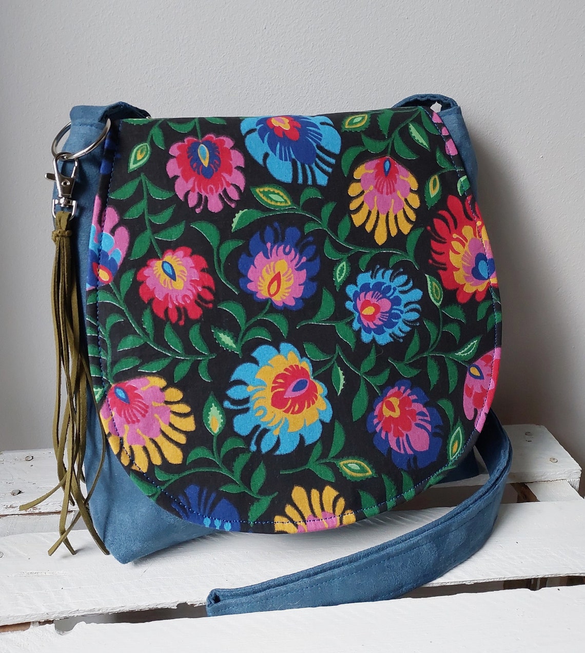 Medium Sized Bag in a Folk Style, Unique Clothing Accessory,polish Folk ...