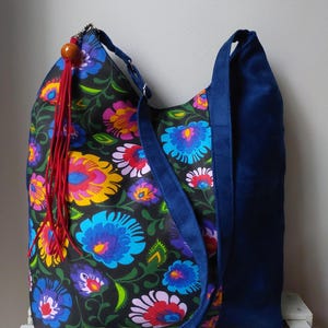 Large Bag Inspired by Polish Folk Art, Eco Friendly Crossbody Bag, Folk ...