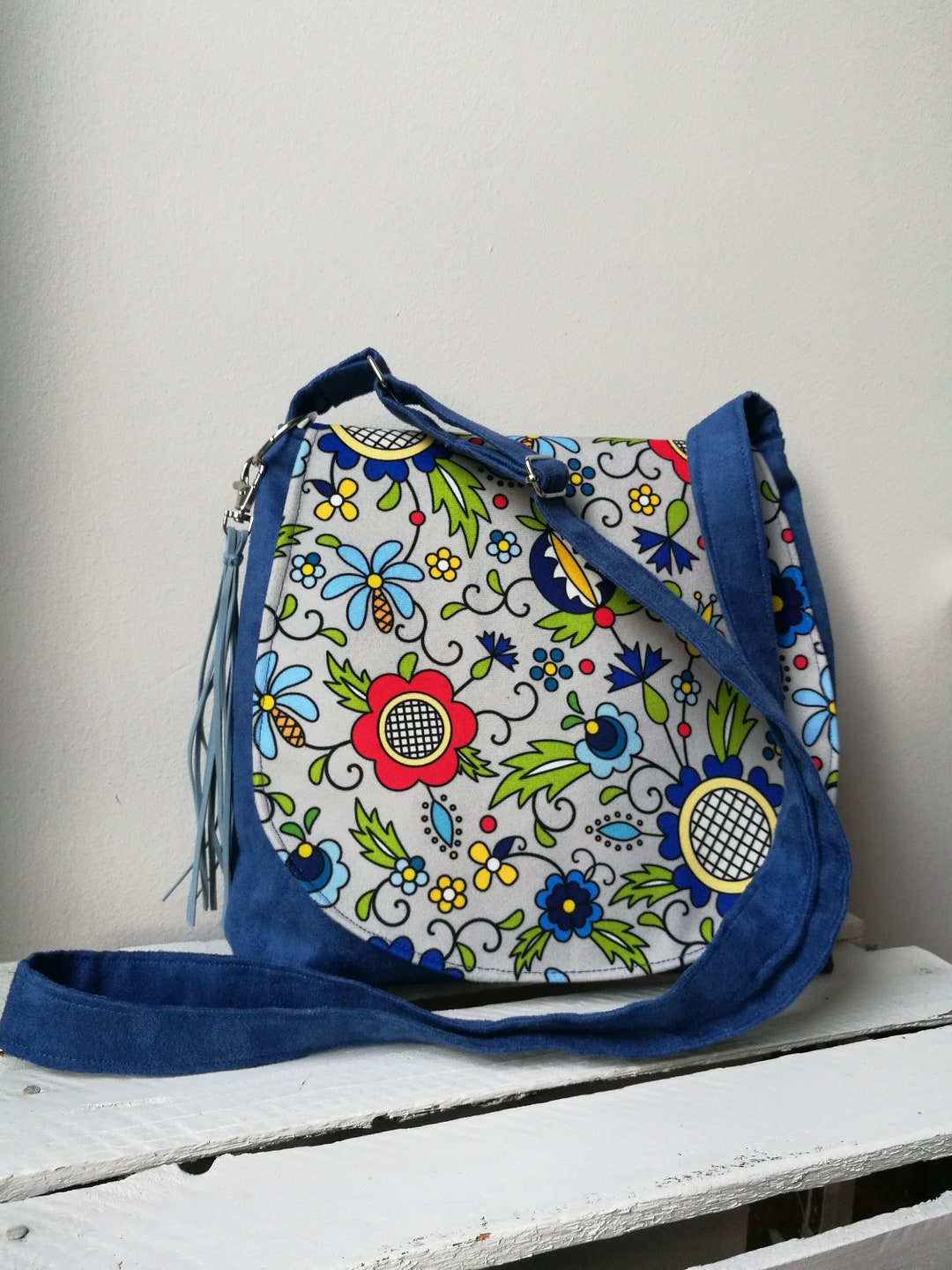 Folk Art Messengerbag, Made in Poland, Polish Folk Art, Vegan Crossbody ...