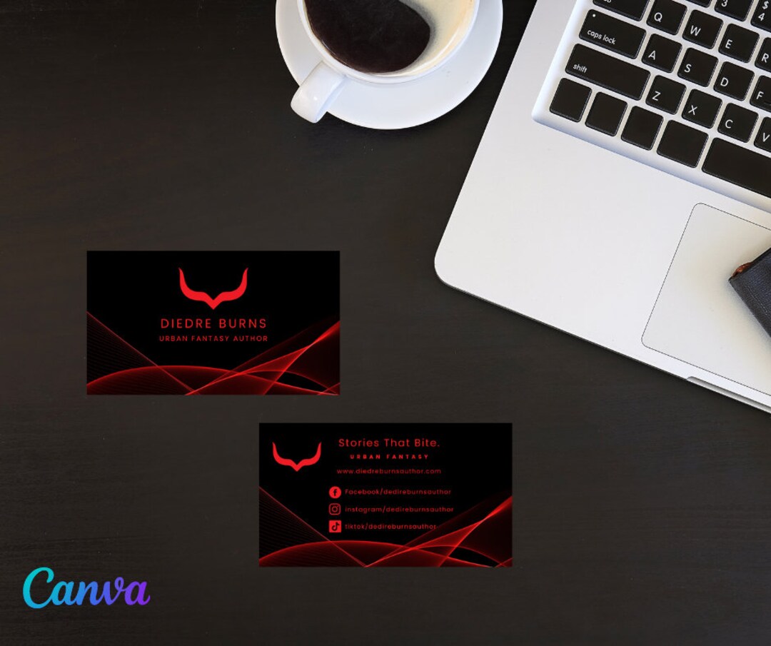 Urban Fantasy Author Business Card: Modern Canva Template (digital) - Etsy