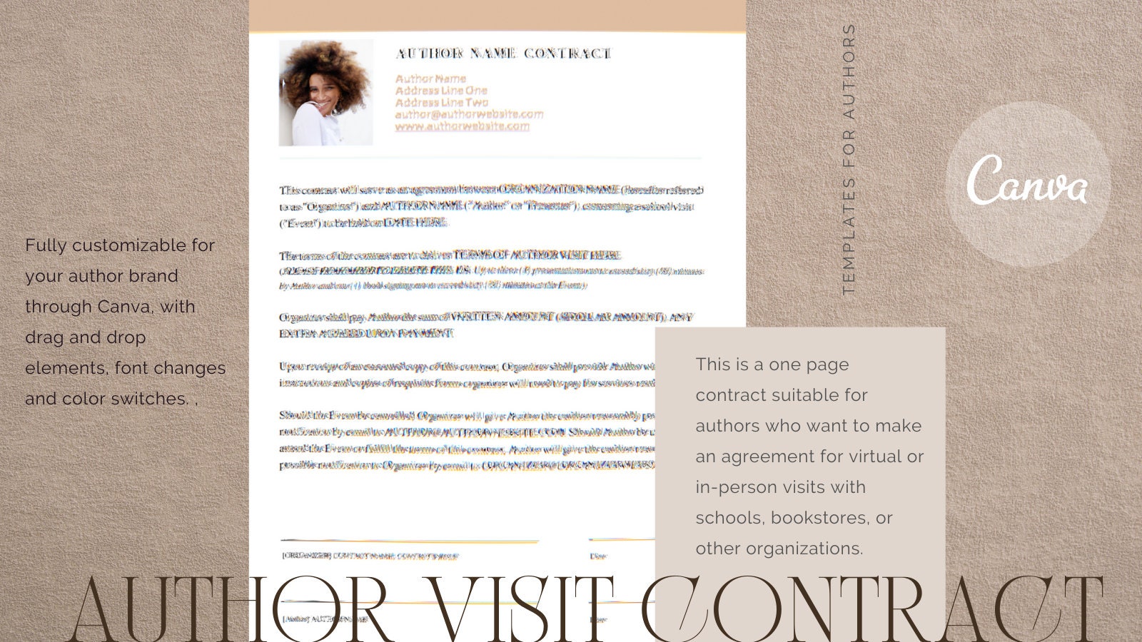 Author Visit Contract Template - Etsy