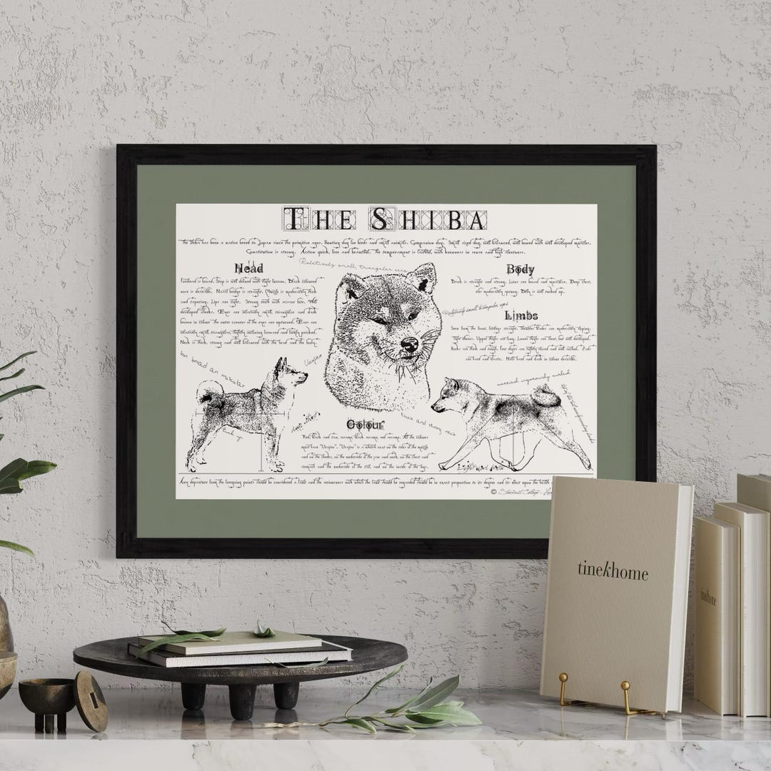Shiba Poster Digital Download - Vintage Shiba Poster - Siba Inu Gift ...