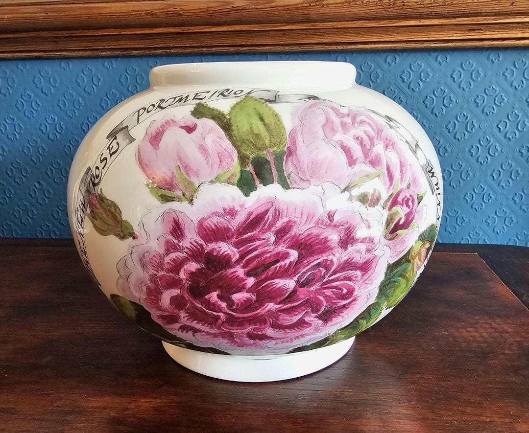 Portmeirion Millennium Rose Globe Vase Susan Williams-ellis Design Pink ...