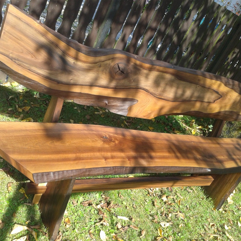 Live Edge Bench - Etsy