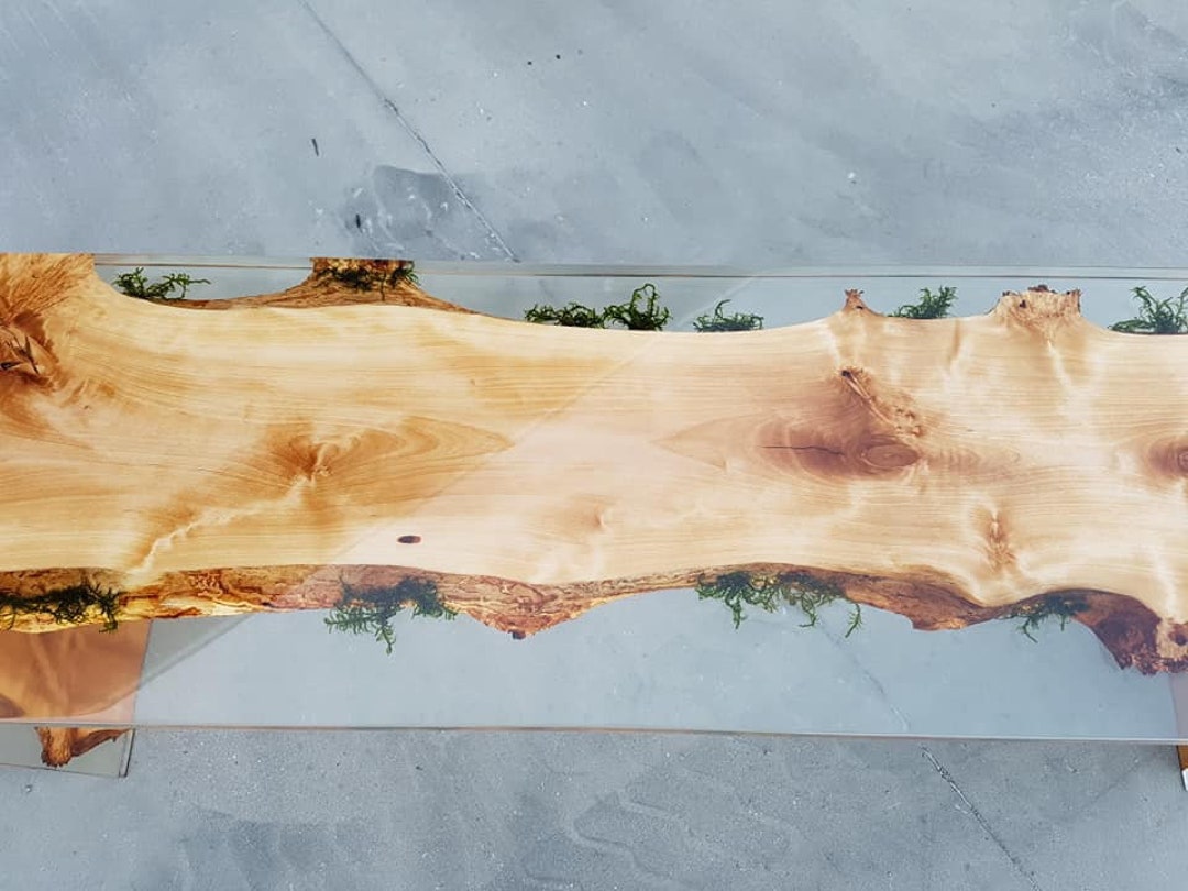 Console Table - Resin Table With Moss - Hall Table - Etsy