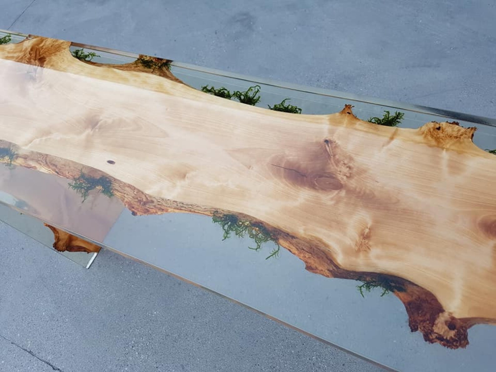 Console Table Resin Table With Moss Hall Table - Etsy