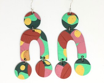 Abstract Floral Polymer Clay Earrings - Etsy