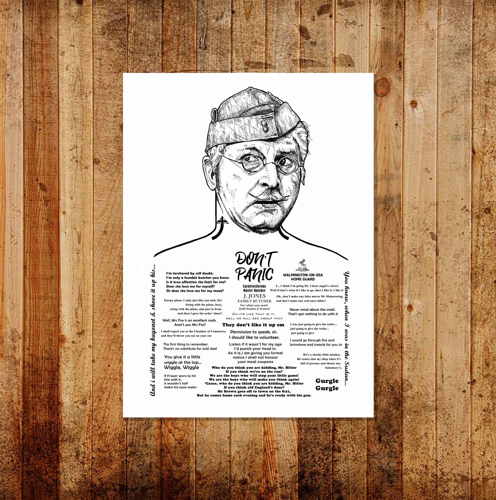 Don't Panic Dad's Army Corporal Jones Limited/open Edition Print A3 - Etsy