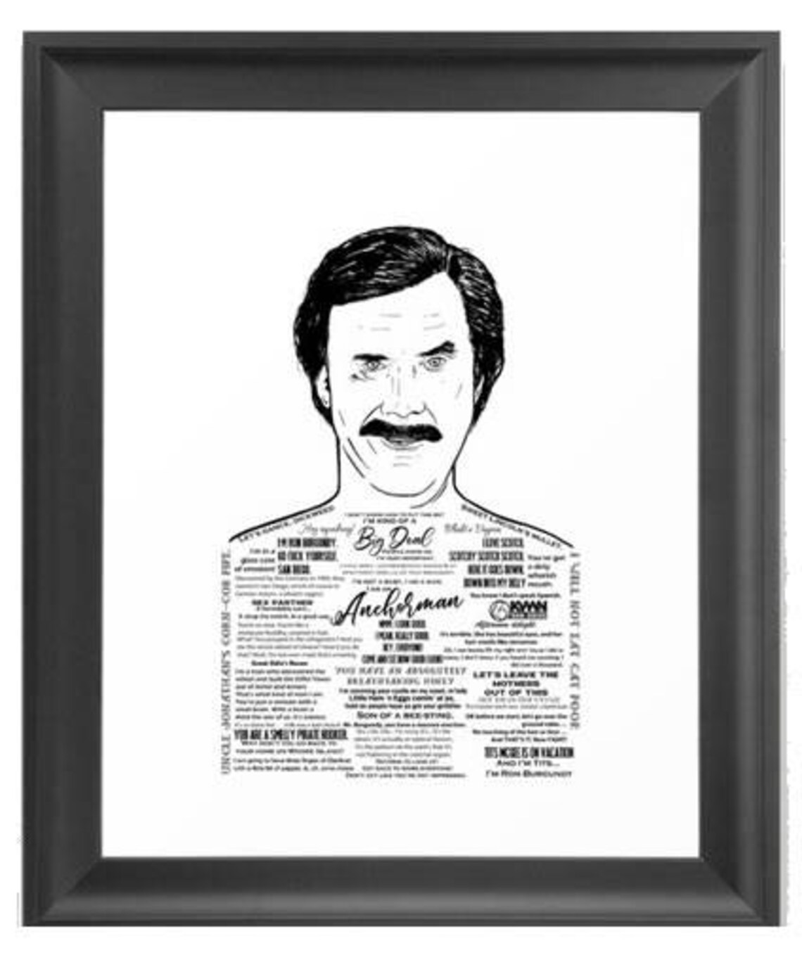 Anchorman Ron Burgundy 'scotchy, Scotch, Scotch'- Ink'd Series - Etsy