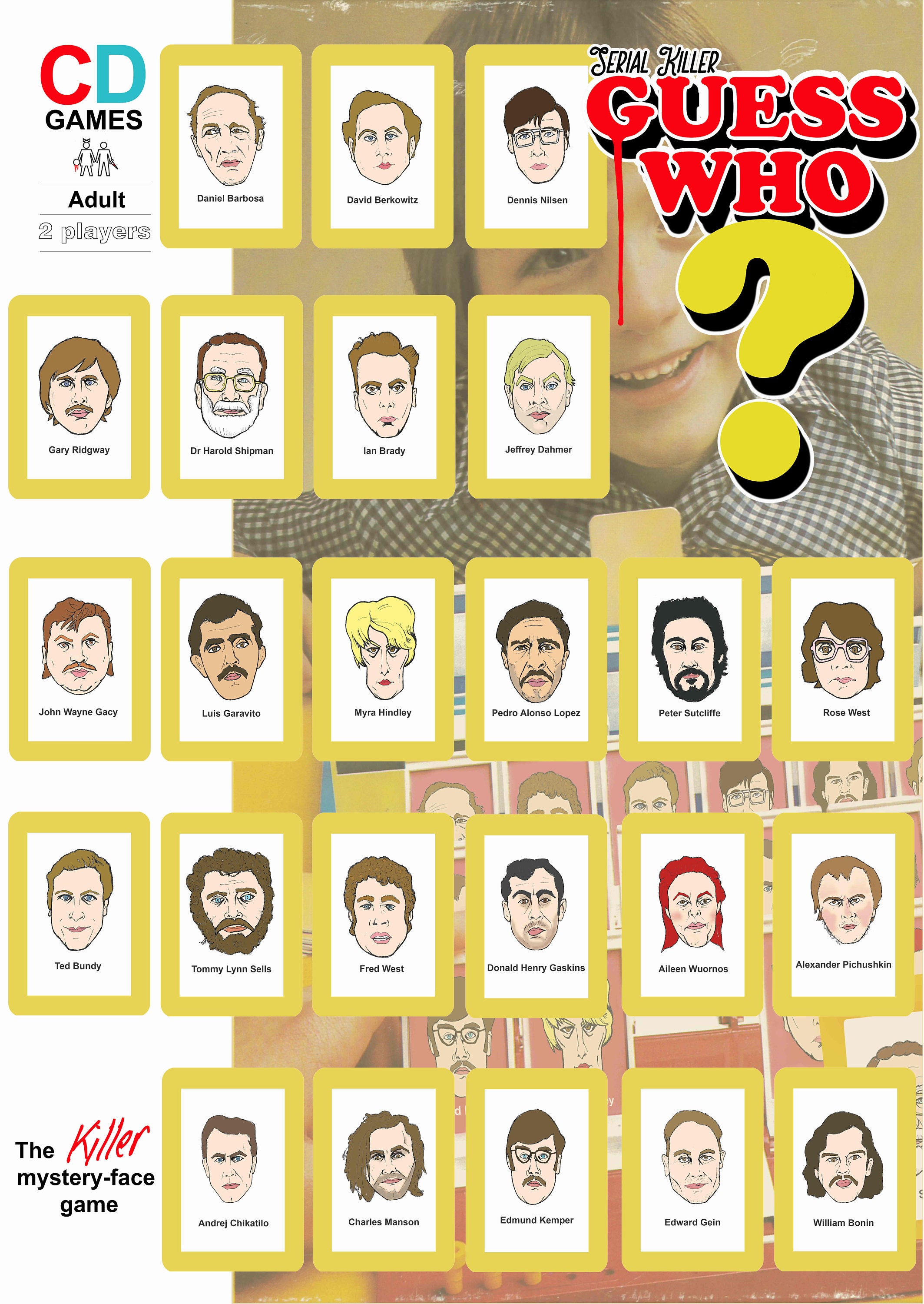 Serial Killer Guess Who Style Cards Limited/open Edition A3 Print - Etsy