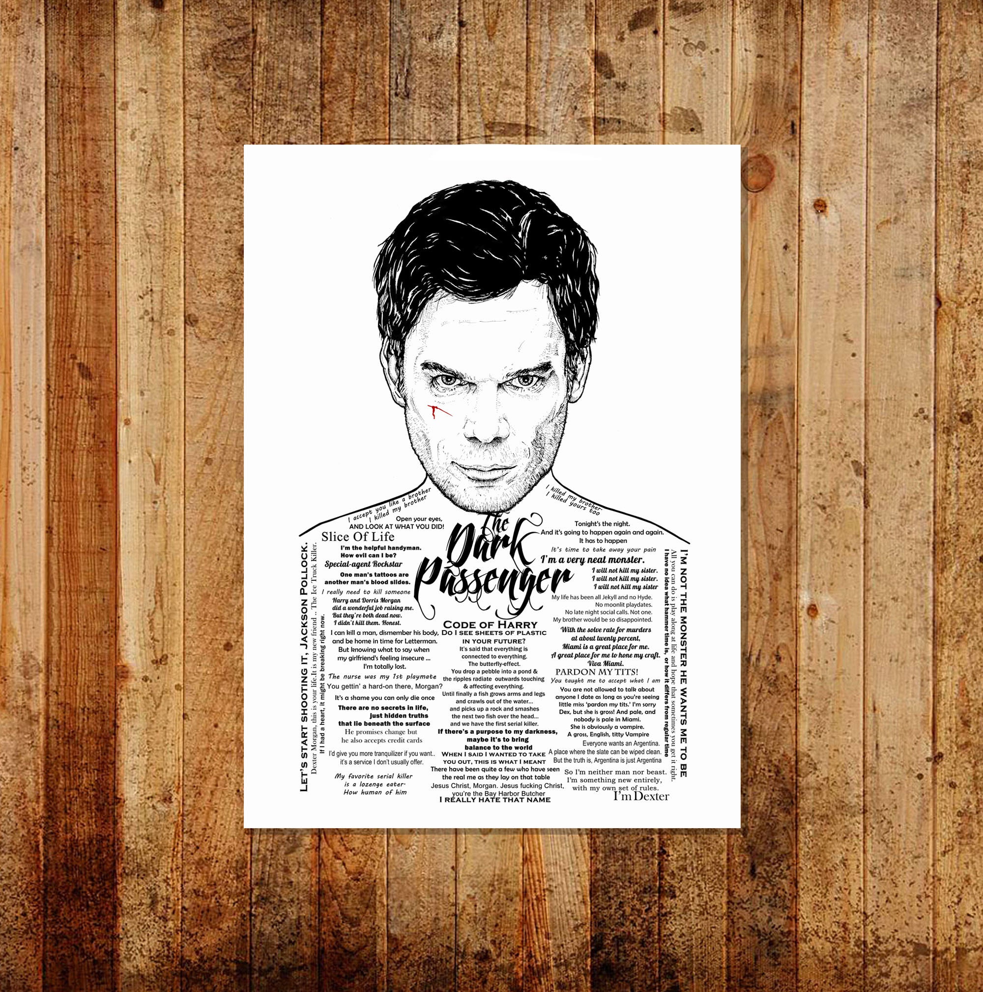 Dexter 'the Dark Passenger' Limited/open Ed A3 Print - Etsy