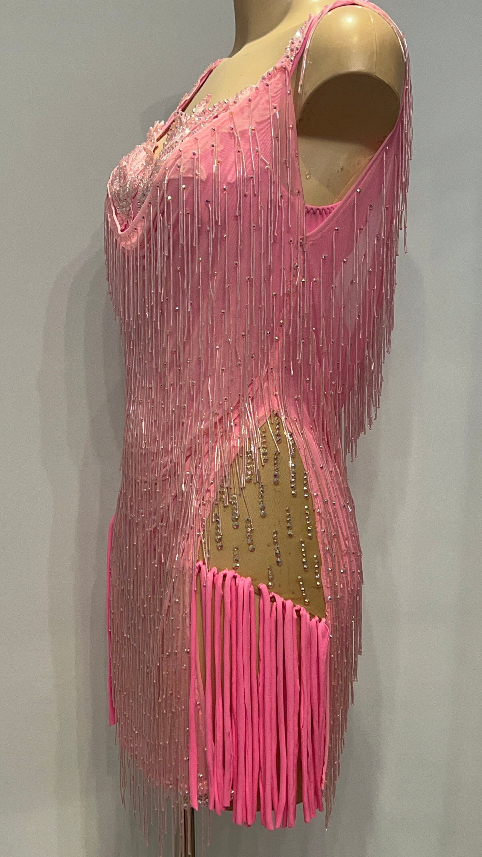 Pink Latin Competition-rhythm-show-dance Dress - Etsy