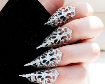 Nail Rings Set of 5 Silver Claws | Etsy