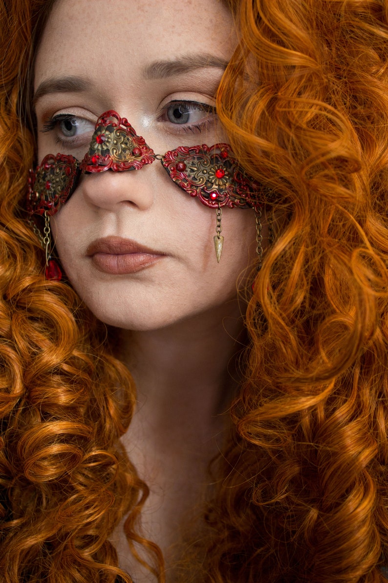 Red Face Jewellery Fairy Core Nose Jewelry High Fae Armour - Etsy