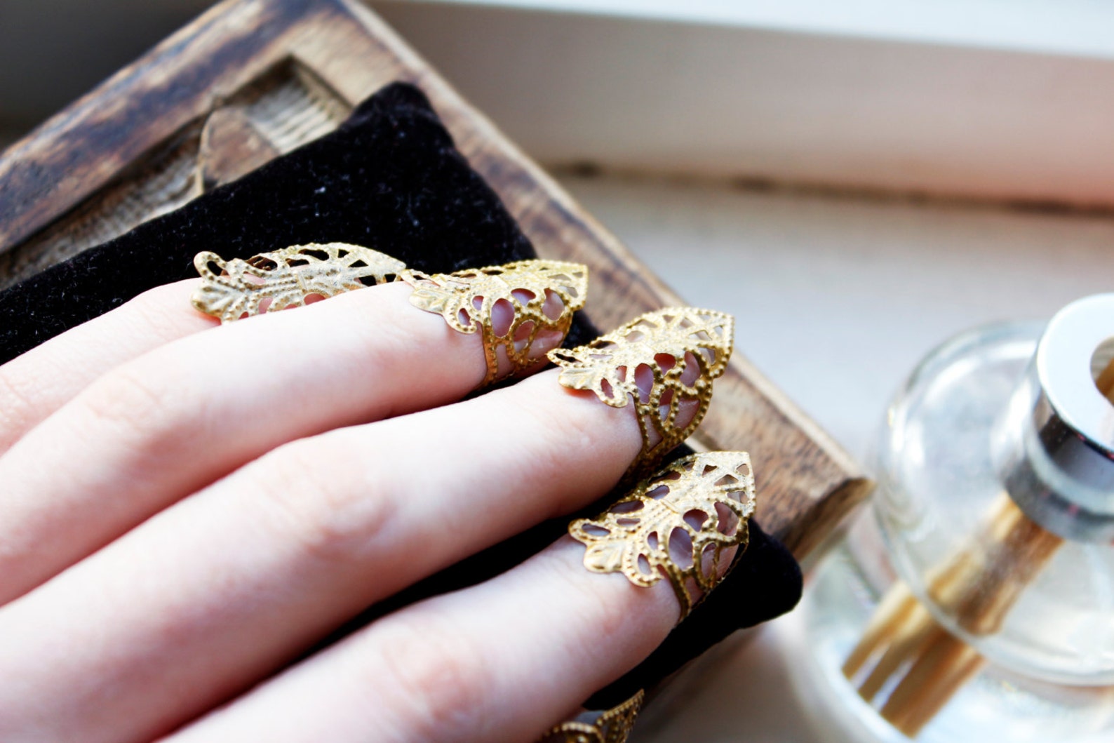 Vampire Armour - Gold Nail Rings - Claws - Victorian - Etsy
