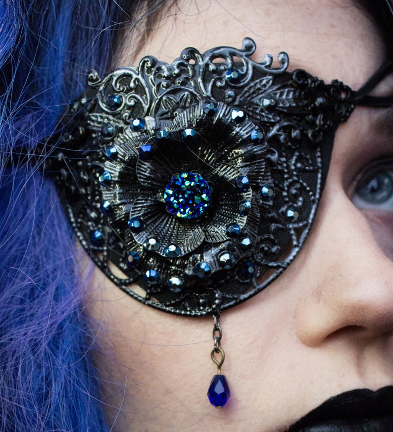 Gothic Lolita Eyepatch - Steampunk Mask - Halloween Costume ...