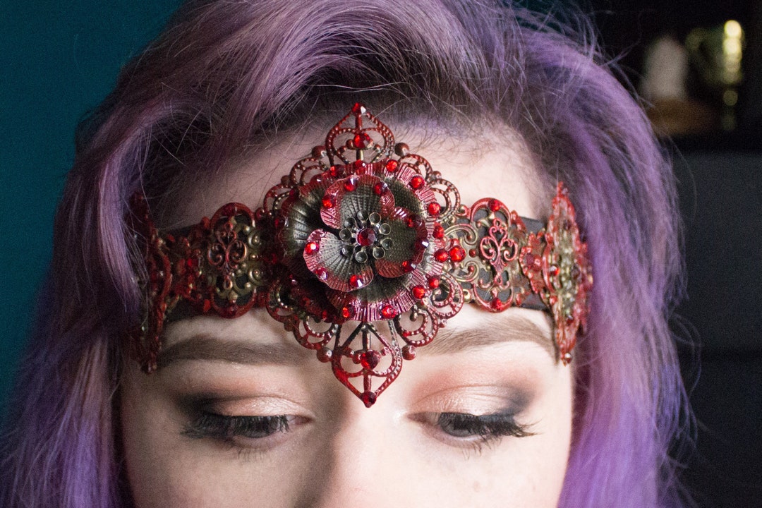 Red Vampire Circlet - Gothic Crown - Blood Red Headpiece - Etsy