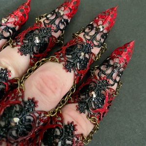 Full Hand Piece - Adjustable Finger Rings - Metal Glove - Gothic Claw ...