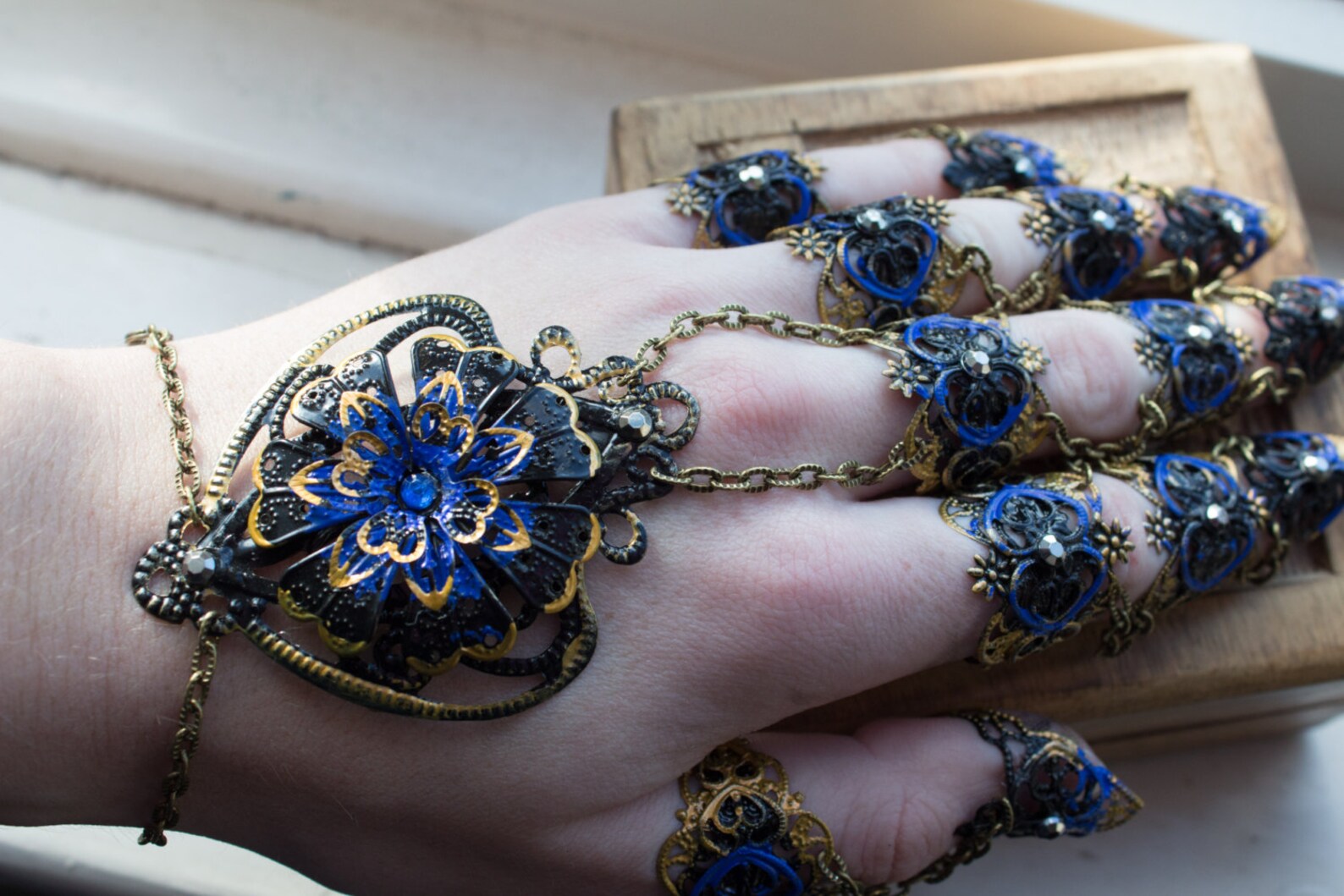 Full Hand Armor Blue Orchid Asian Bride Cosplay Armour - Etsy UK