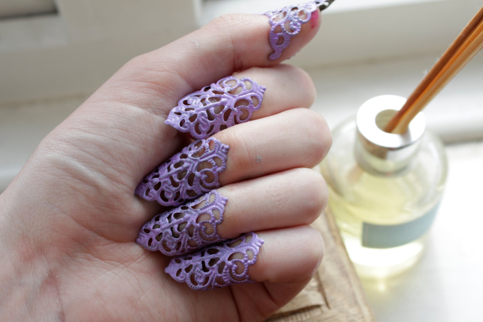 Purple Lolita Candy Claws Adjustable Set of 5 Blunt or | Etsy