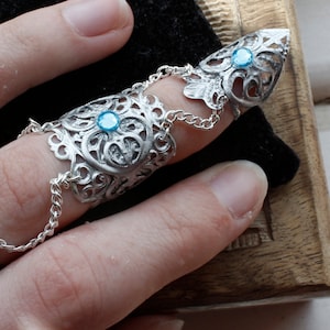 Elven Armour - Full Finger Armour - Silver Adjustable Claw Ring - Etsy UK
