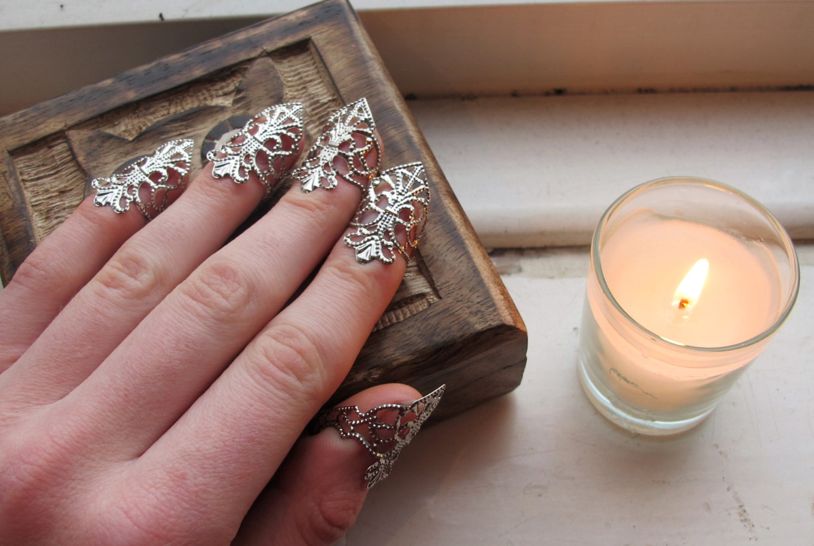 Nail Rings - Set of 5 - Silver Claws - Etsy