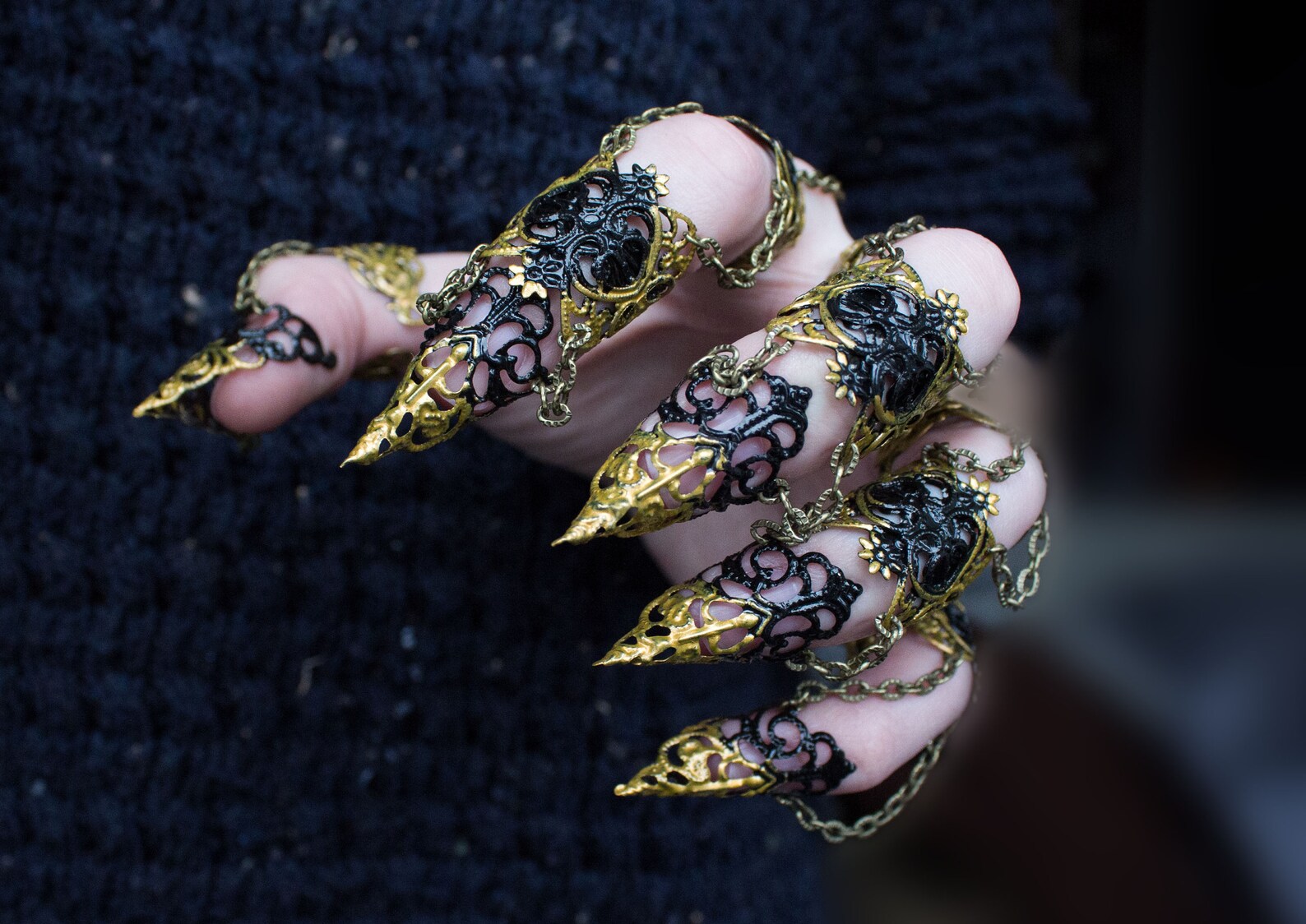 Ebony Armour Claw Rings Full Hand Set BDSM Claws - Etsy UK